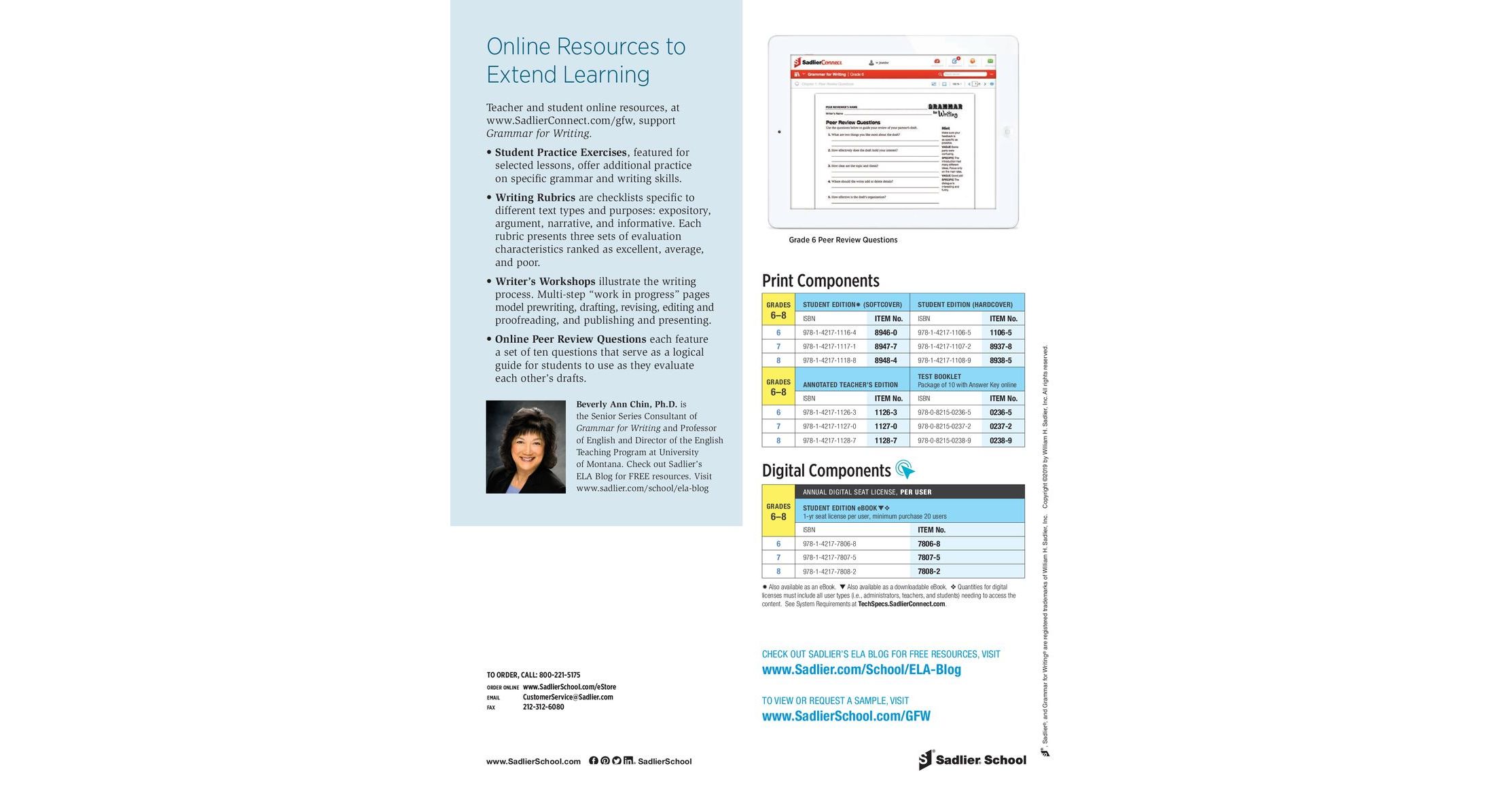 Grammar for Writing, Grades 6–8, brochure