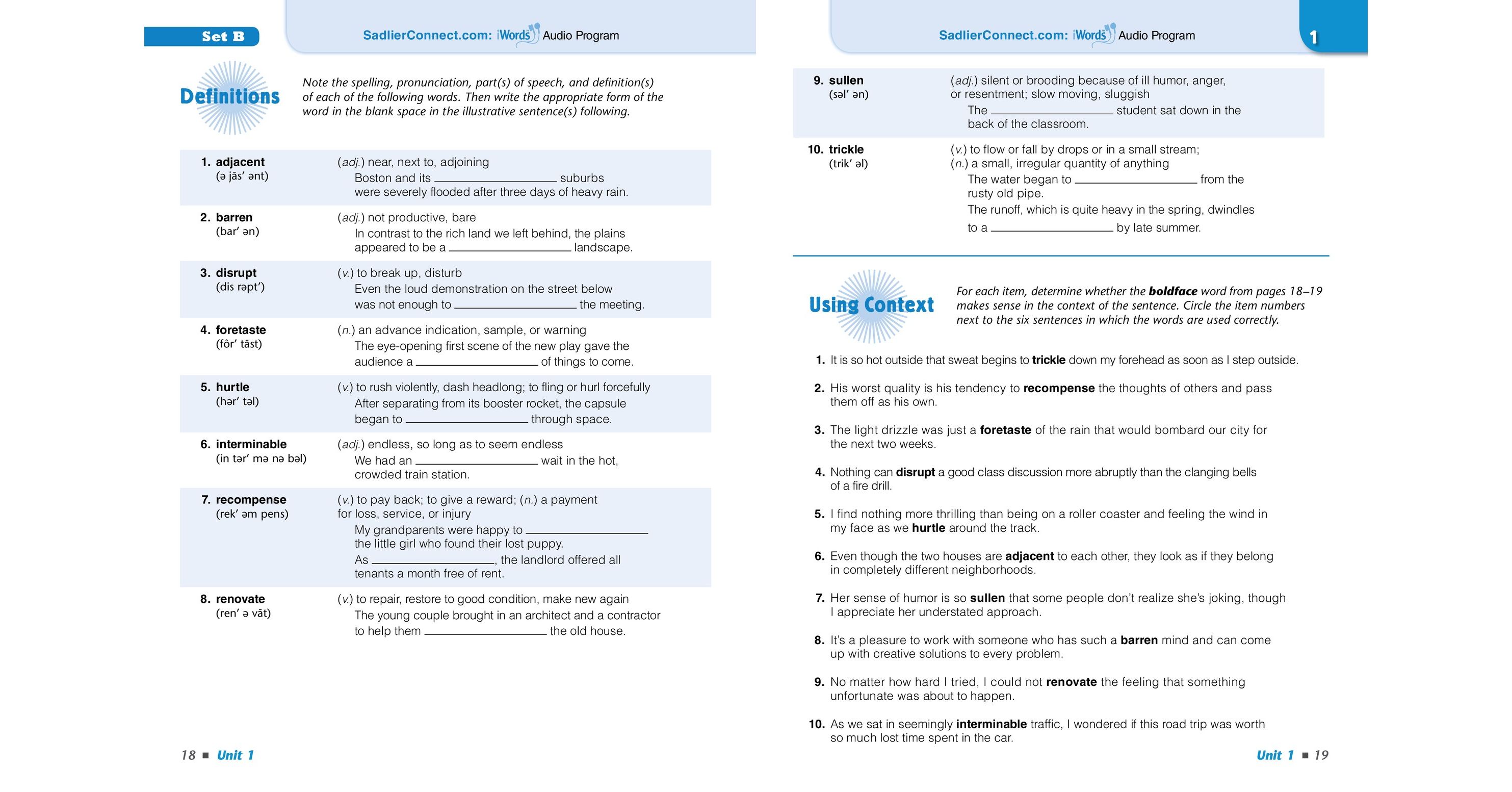 Vocabulary Workshop Achieve, Level B (Grade 7), Student Edition