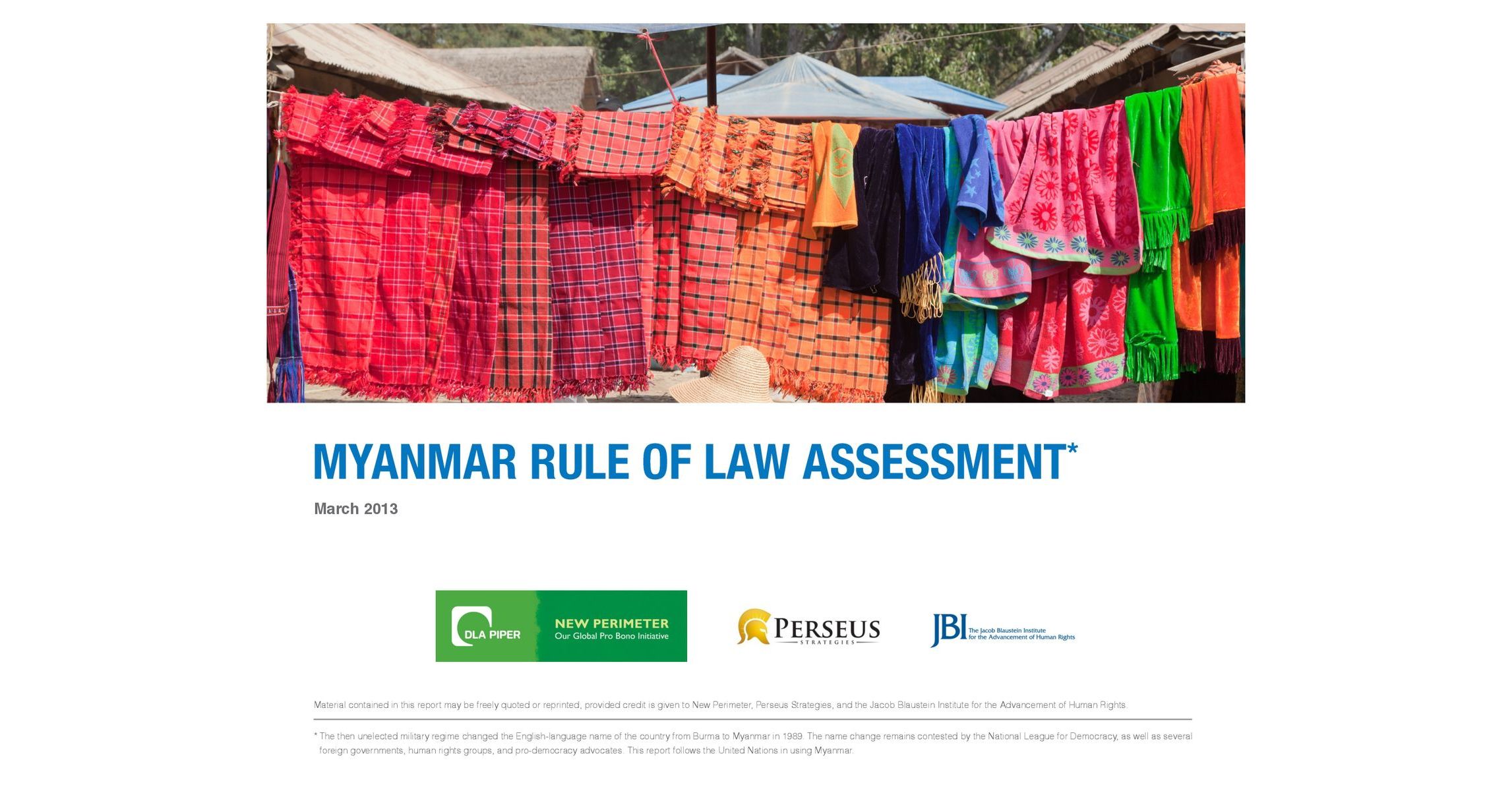 Myanmar Rule of Law Assessment