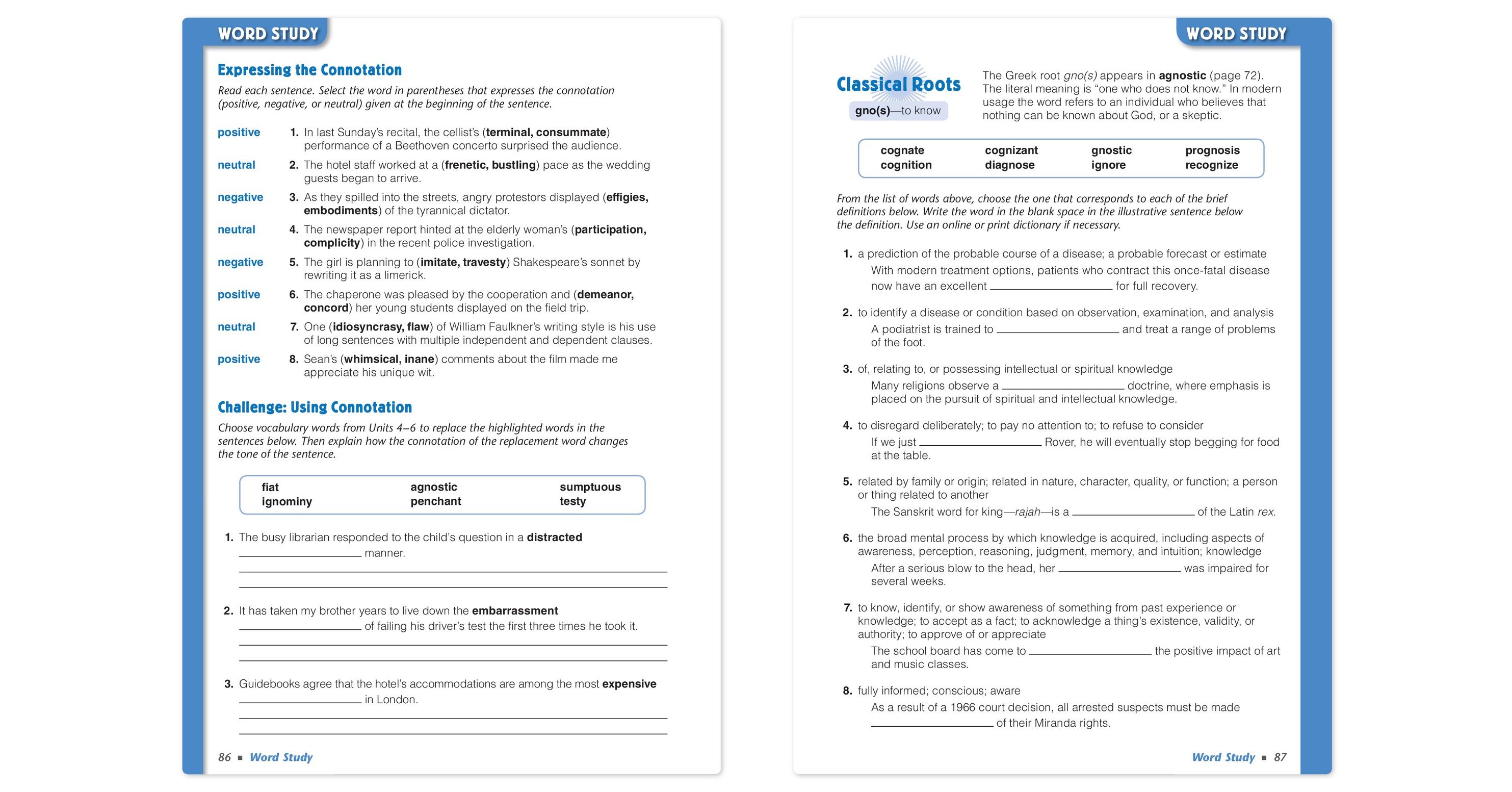Vocabulary Workshop Enriched Edition Level G Grade 12 Student Edition