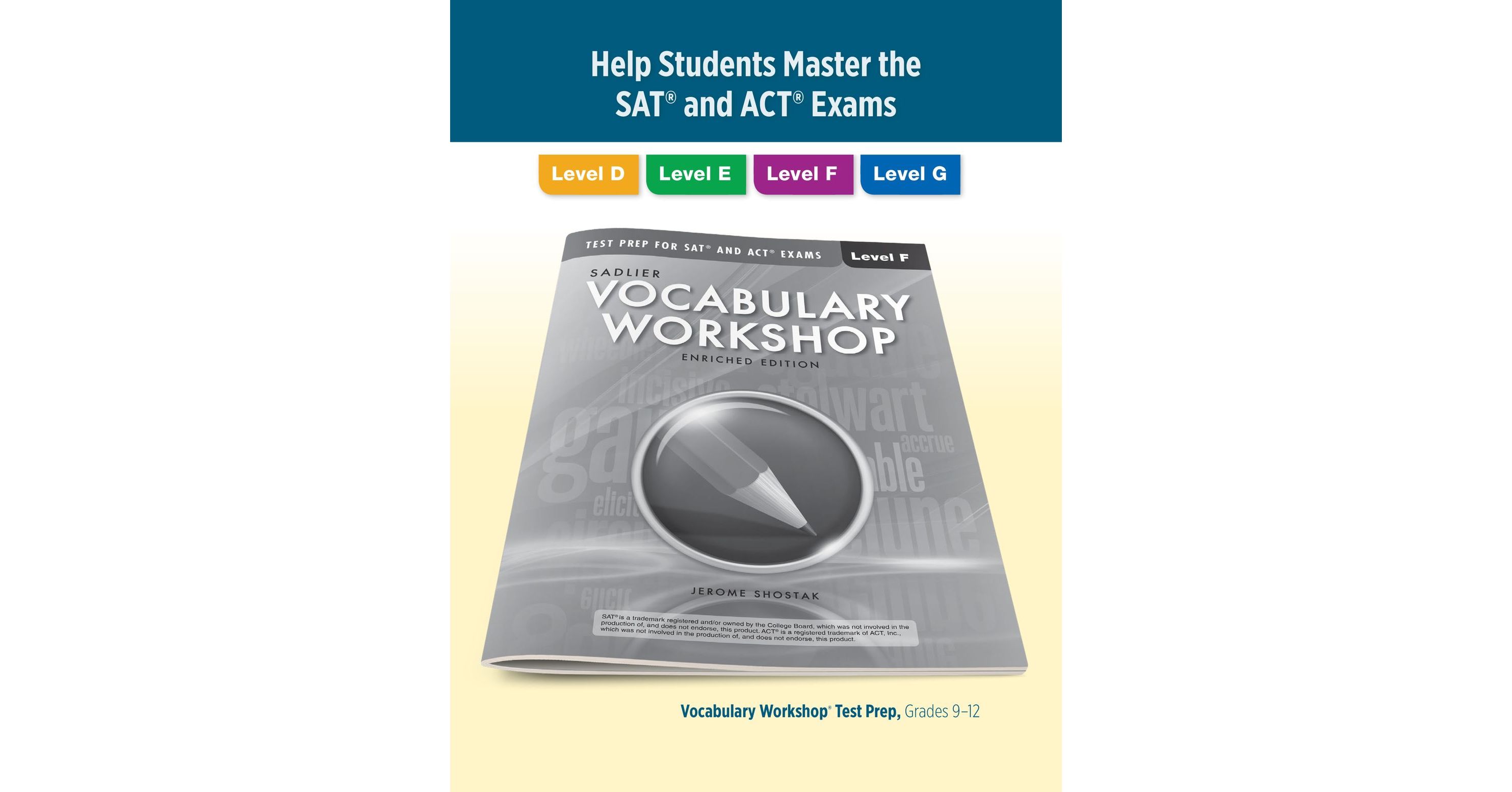 Vocabulary Workshop Test Prep for SAT and ACT Exams